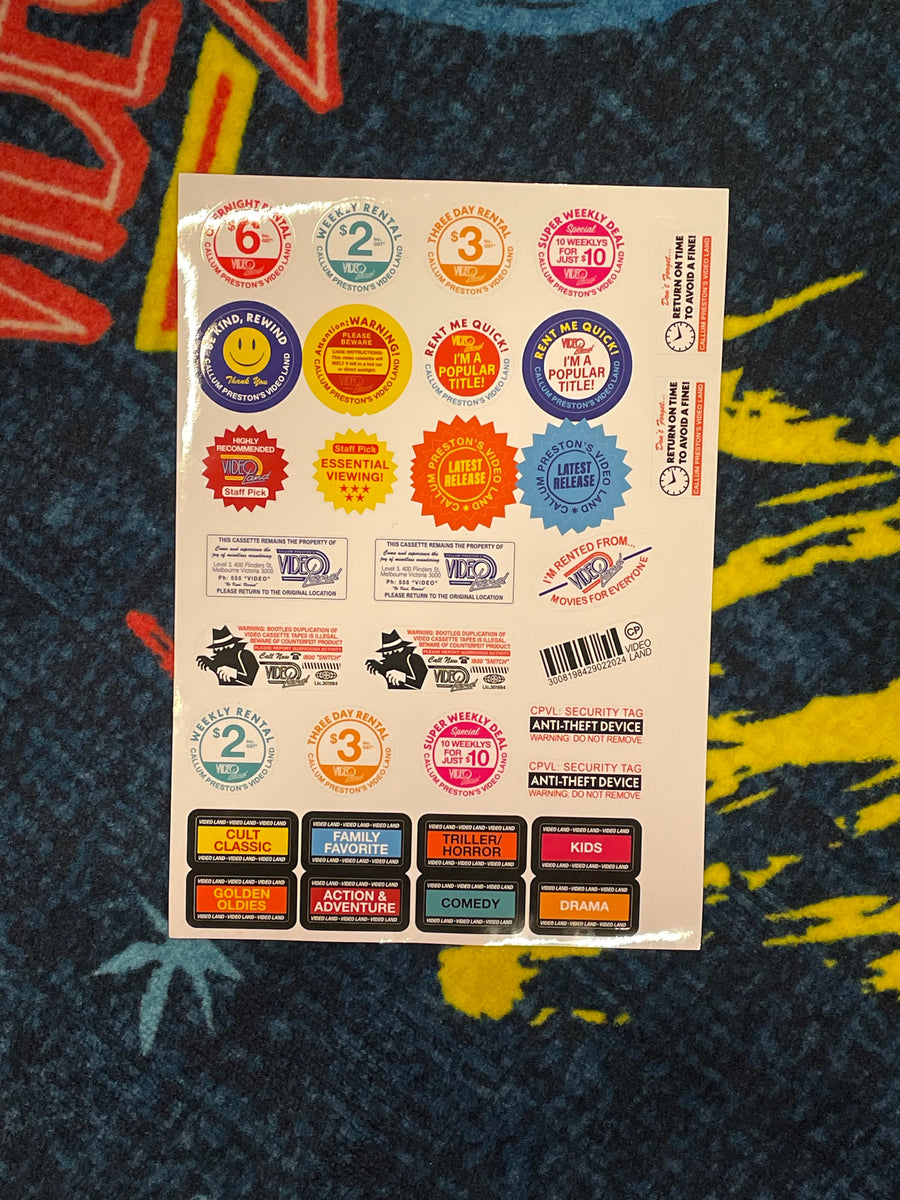 Video Land Video Sticker Sheet – Callum Preston